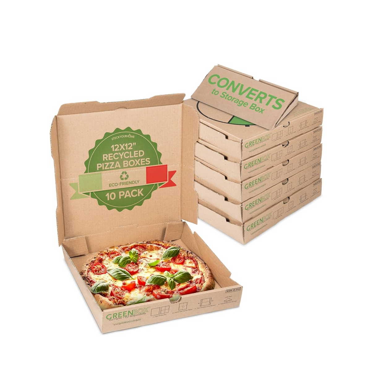 Bulk Custom Pizza Boxes 12 x 12 Inch with Logo For Delivery/Takeout ...