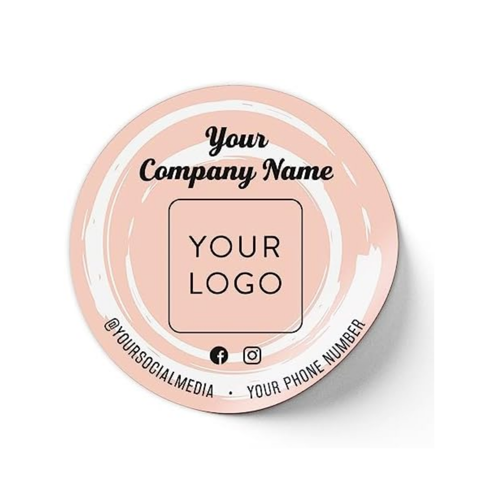 3 x 3 inches Personalised Round Stickers l Printed with Text, Logo ...