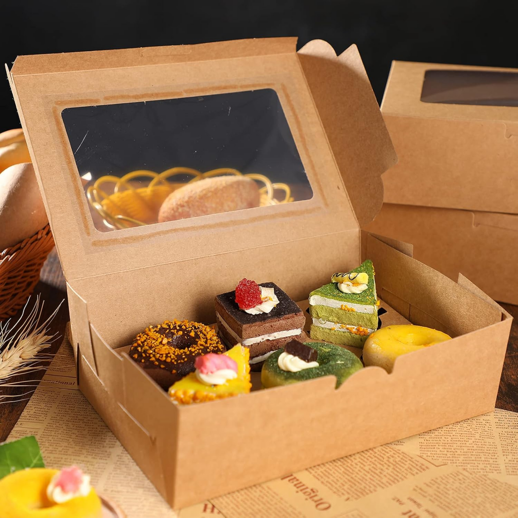 Kraft Cake Paper Box 6 with Insert Bulk | For Muffins, Macaron, Cookie ...