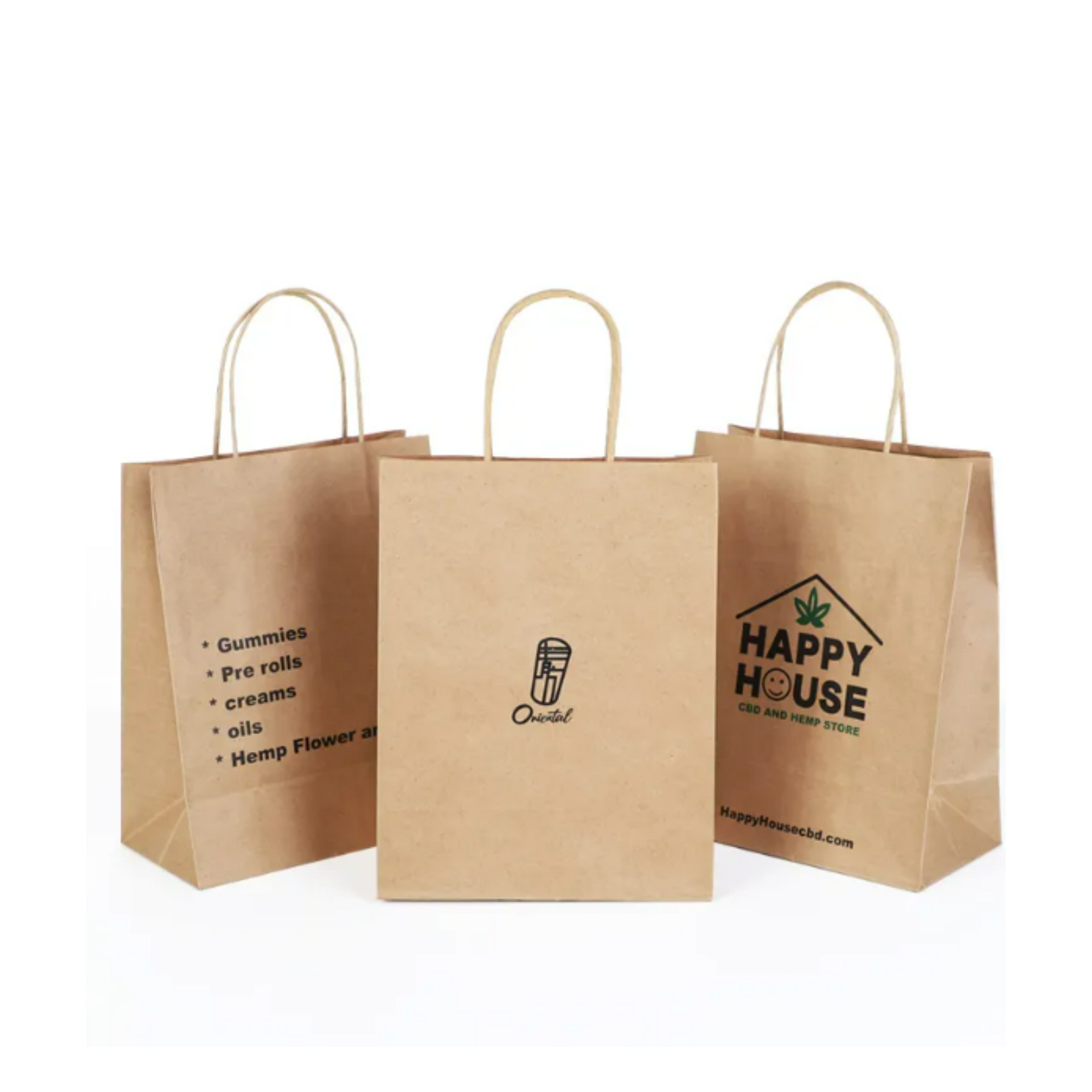 Paper Take out Bag Twist Handle Custom Logo | Recycled Shopping Bags ...