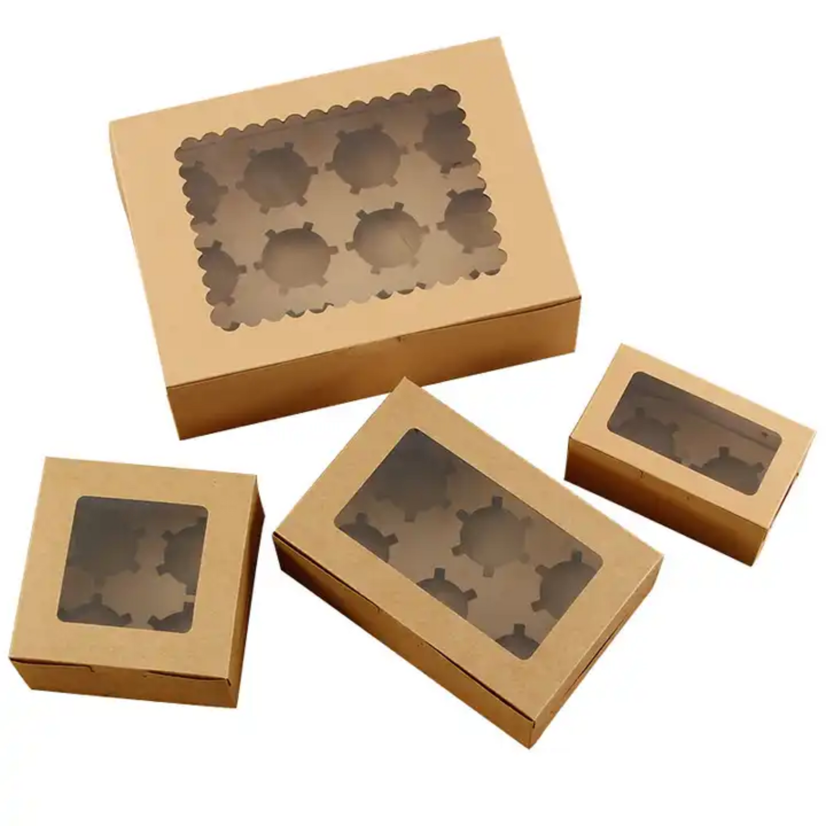 Kraft Cake Paper Box With Insert Full Sizes For Pastries, Donuts ...