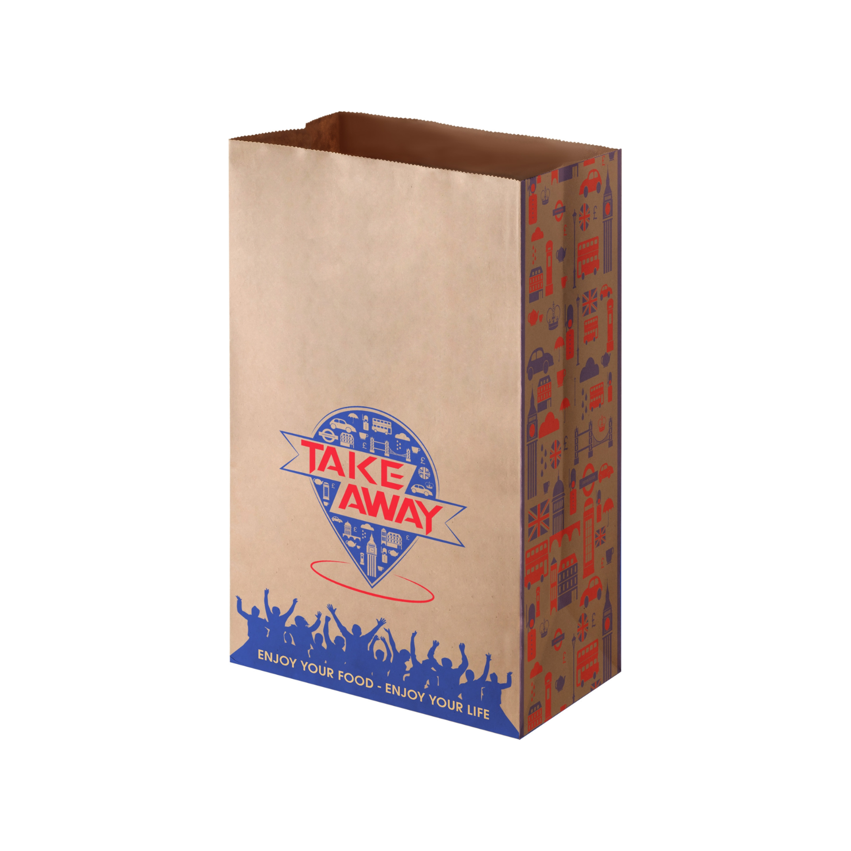 Paper Take out Bag No Handle Custom Logo | Wholesale Takeout Bags ...