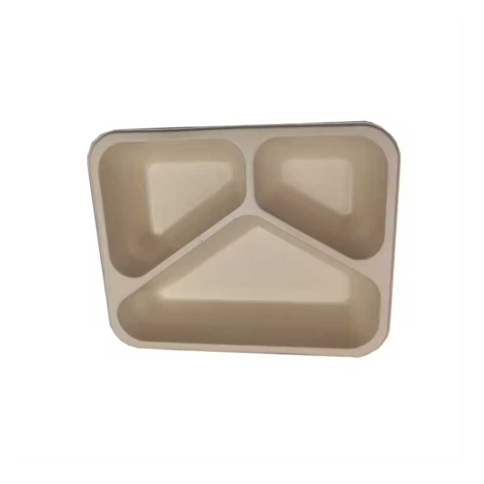 Bulk 3 Compartment Sugarcane Fiber Disposable Tray For Catering Events ...
