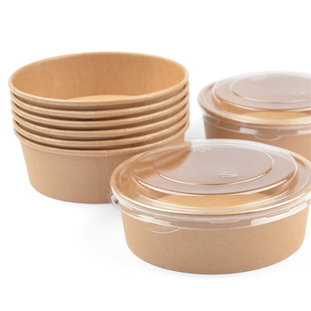 Biodegradable & Compostable Round Paper Bowl With Lid – KimEcopak