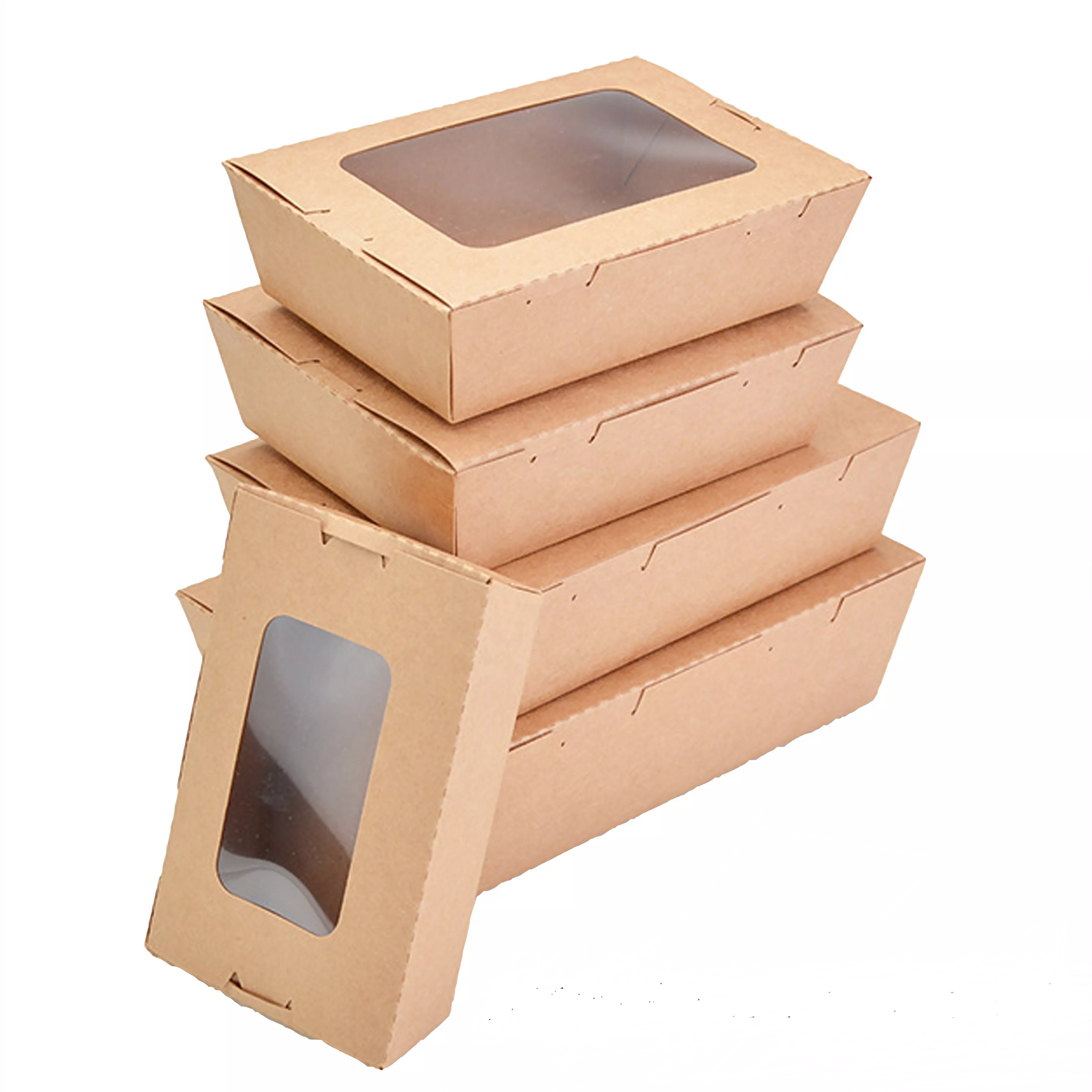 Kraft Paper Sushi Box with Clear Window | 200 PCS/CASE – KimEcopak