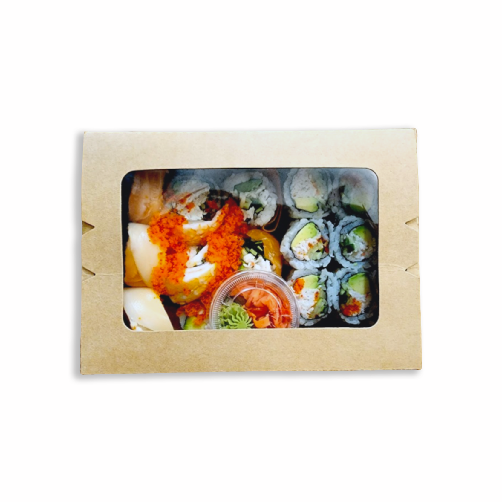 Kraft Paper Sushi Box with Clear Window | 200 PCS/CASE – KimEcopak